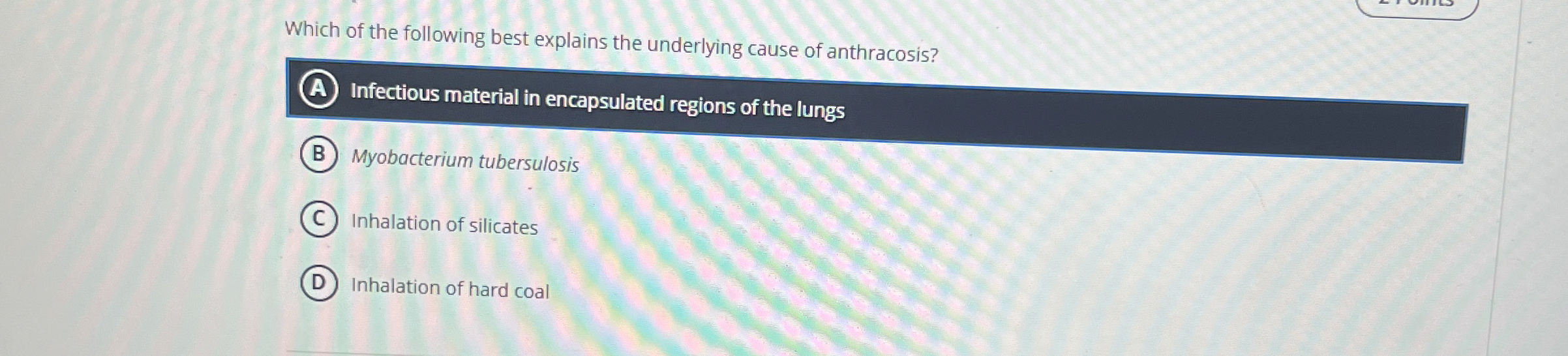 Solved Which of the following best explains the underlying | Chegg.com