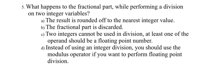 Solved 1. Which of the following options declares an integer | Chegg.com