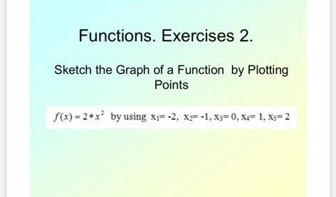 Solved Functions. Exercises 2. Sketch the Graph of a | Chegg.com
