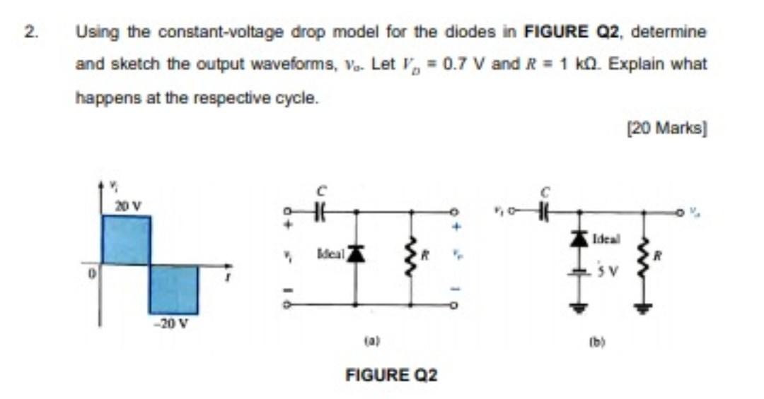 Solved 2. Using the constant-voltage drop model for the | Chegg.com