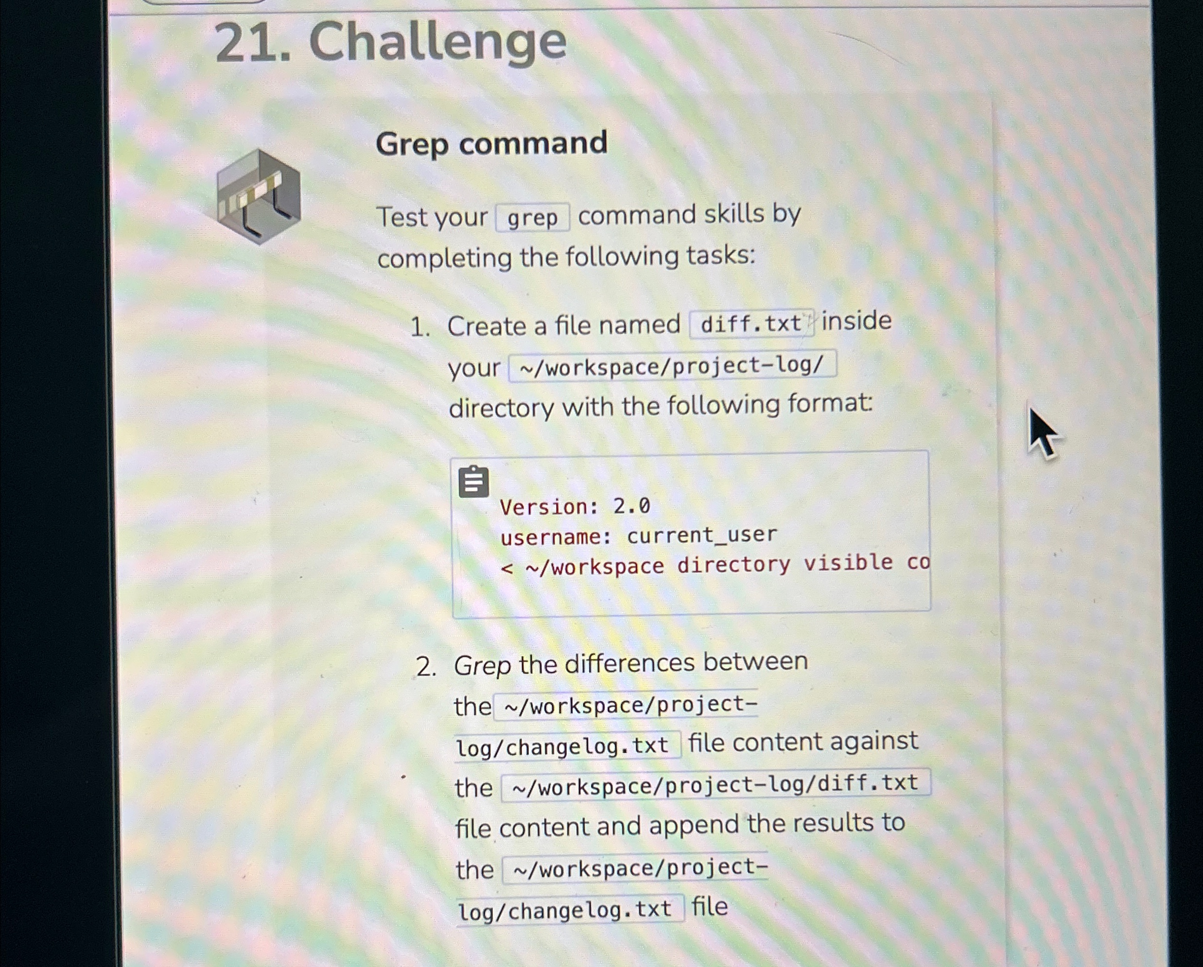Solved ChallengeGrep commandTest your grep command skills by | Chegg.com