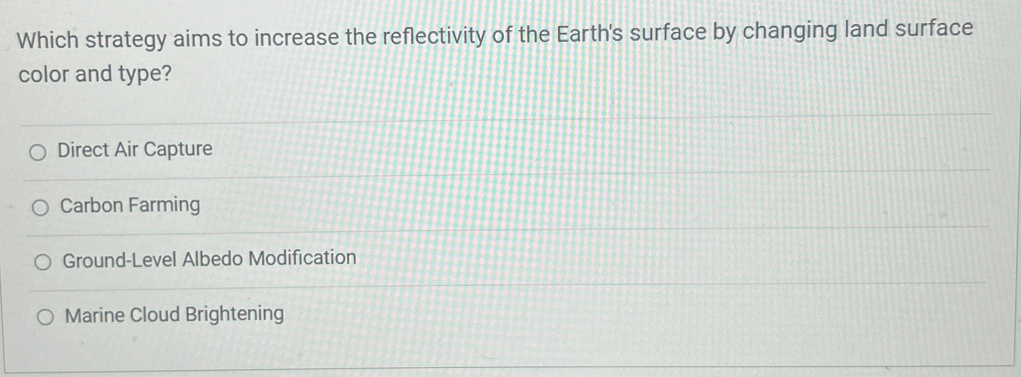 Solved Which strategy aims to increase the reflectivity of | Chegg.com