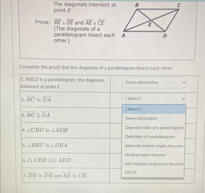 Solved Look at parallelogram ABCD. Recall that a | Chegg.com