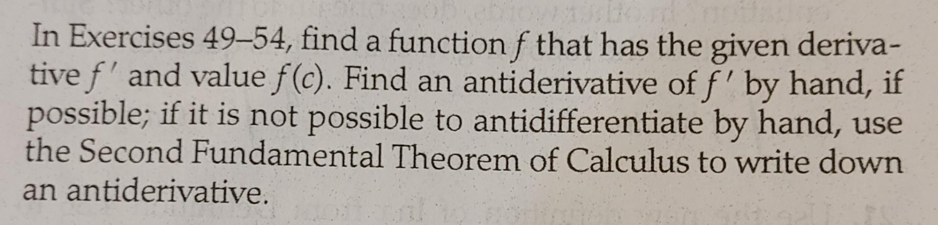 Solved In Exercises 49-54, find a function f that has the | Chegg.com