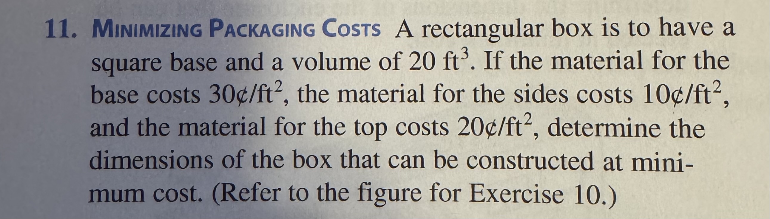 Solved Minimizing Packaging Costs A rectangular box is to | Chegg.com