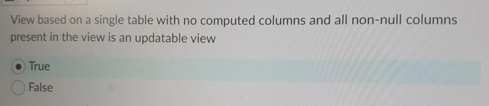 Solved View based on a single table with no computed columns | Chegg.com Solved View based on a single table with no computed columns | Chegg.com