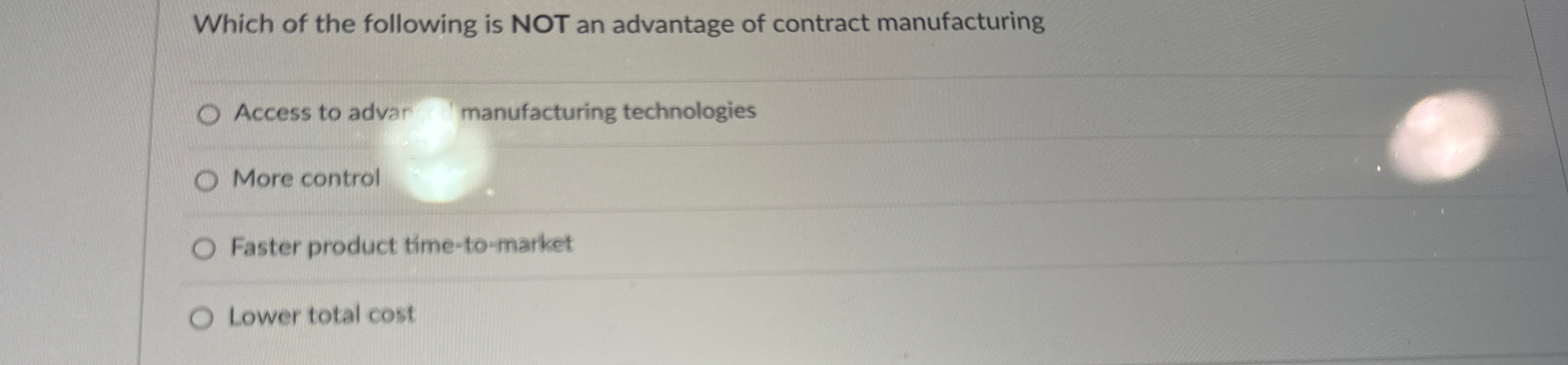 Solved Which of the following is NOT an advantage of | Chegg.com