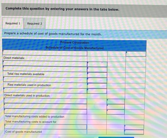 Solved Exercise 3-3 (Static) Schedules of Cost of Goods | Chegg.com