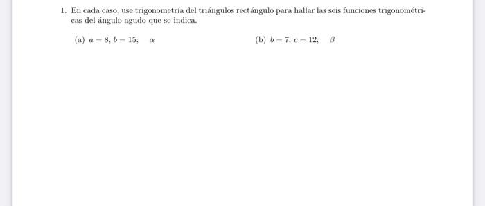 Solved In each case, use right triangle trigonometry to find | Chegg.com