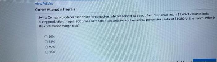 Solved View Policies Current Attempt In Progress Swifty | Chegg.com
