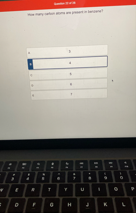 Solved Question 22 ﻿of 28How many carbon atoms are present | Chegg.com