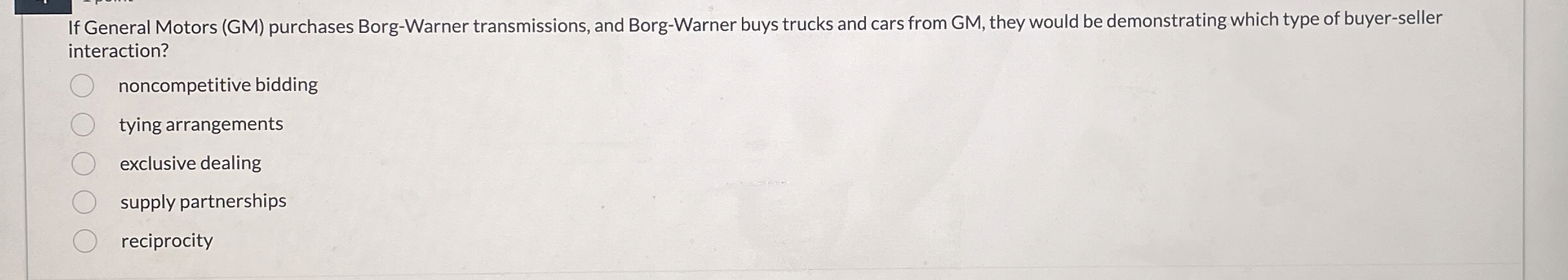 Solved If General Motors (GM) ﻿purchases Borg-Warner | Chegg.com