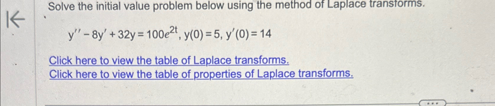 Solved Solve the initial value problem below using the | Chegg.com