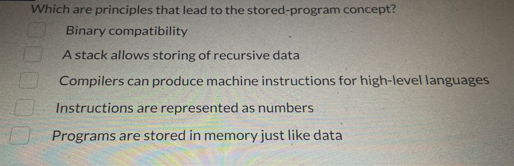 Solved Which are principles that lead to the stored-program | Chegg.com