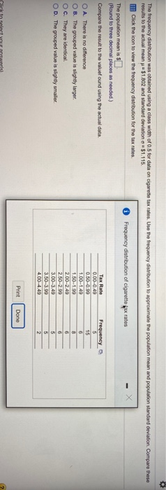Solved The frequency distribution was obtained using a class | Chegg.com