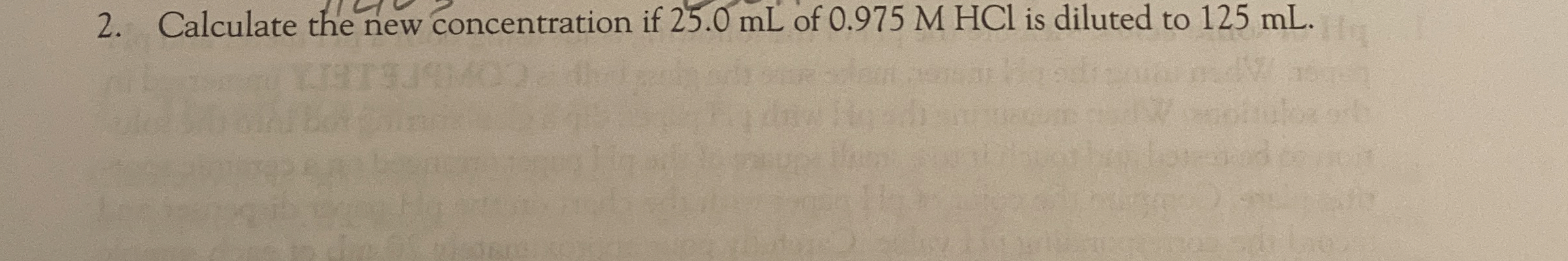 Solved Calculate the new concentration if 25.0 ﻿mL of 0.975 | Chegg.com