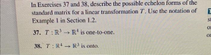 Solved In Exercises 37 and 38, describe the possible echelon | Chegg.com