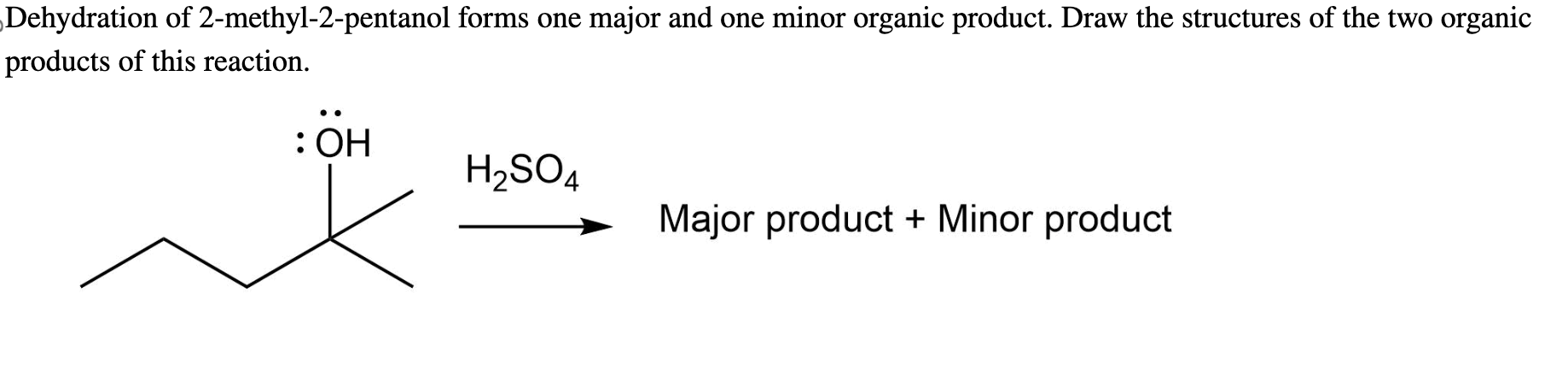 Solved Dehydration of 2-methyl-2-pentanol forms one major | Chegg.com