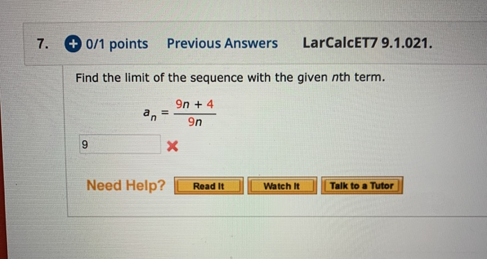 Solved 7 01 Points Previous Answers Larcalcet7 91021 