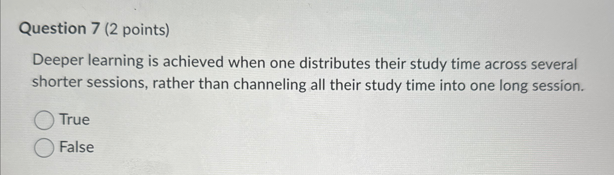 Solved Question 7 ( 2 ﻿points)Deeper learning is achieved | Chegg.com