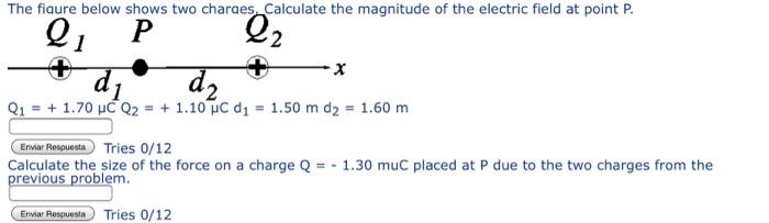 Solved The fiqure below shows two charaes, Calculate the | Chegg.com
