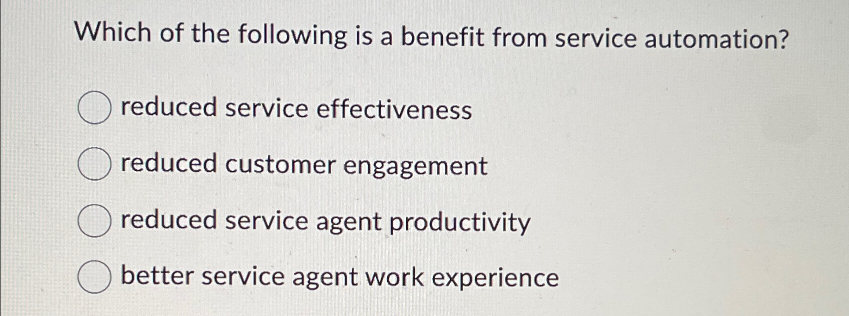 Solved Which of the following is a benefit from service | Chegg.com