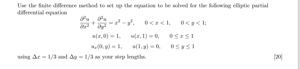 Solved Use the finite difference method to set up the | Chegg.com