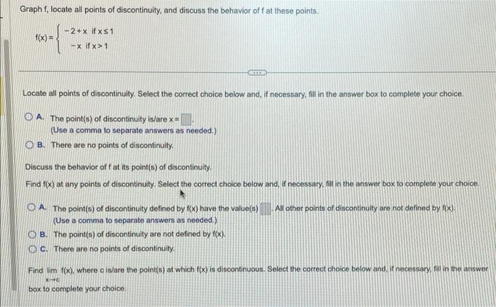 Solved Graph f, locate all points of discontinuity, and | Chegg.com