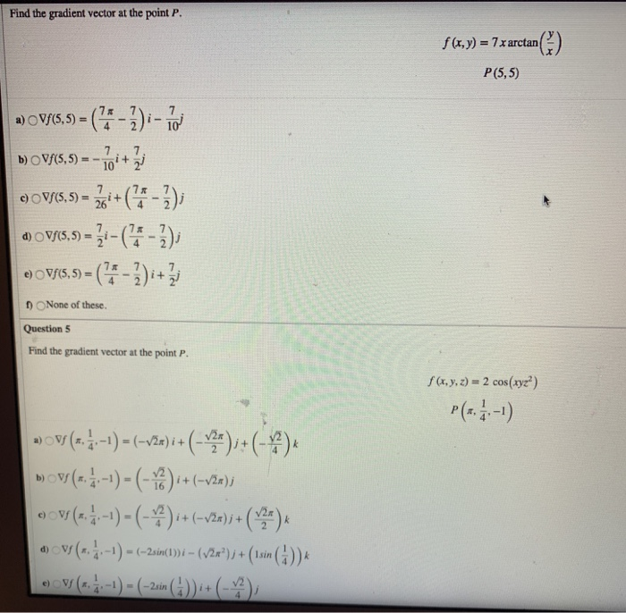 Solved Find the gradient vector at the point P. f(x,y) = 7x | Chegg.com