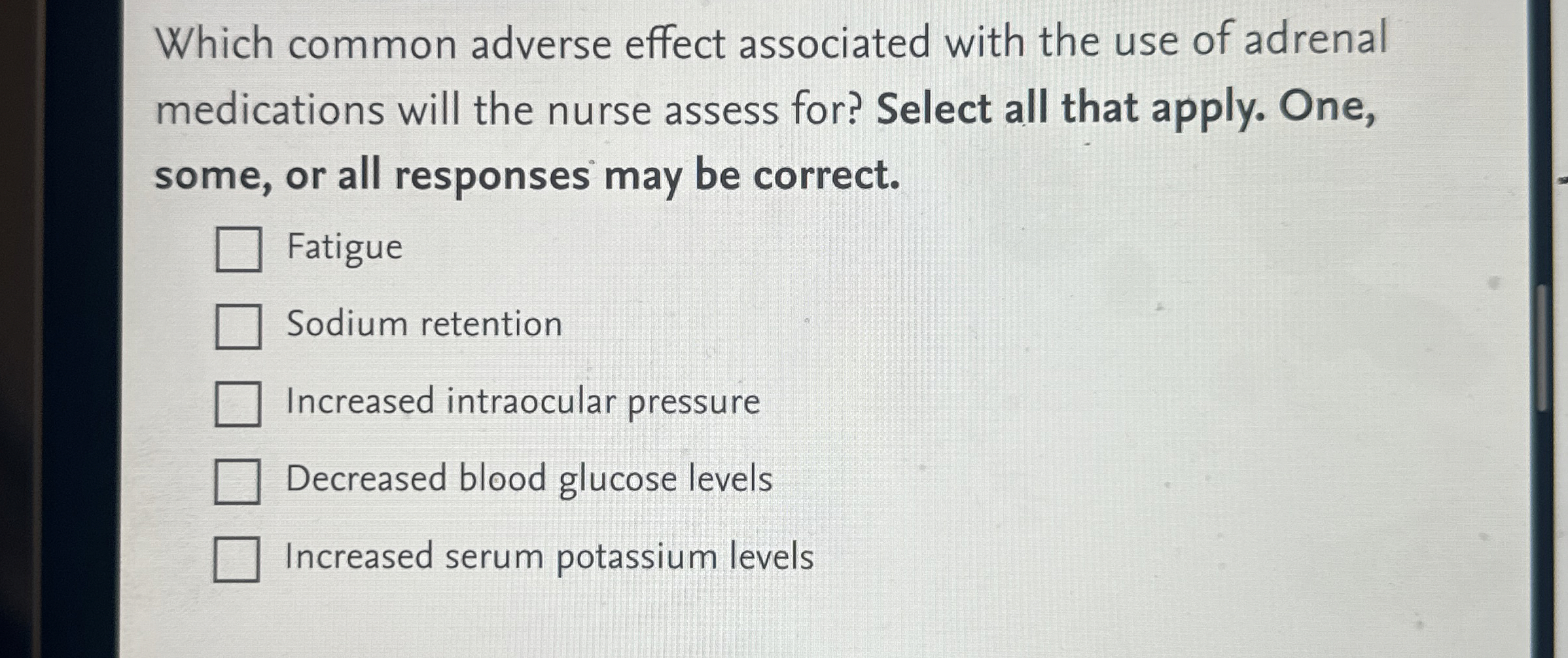 Solved Which common adverse effect associated with the use | Chegg.com