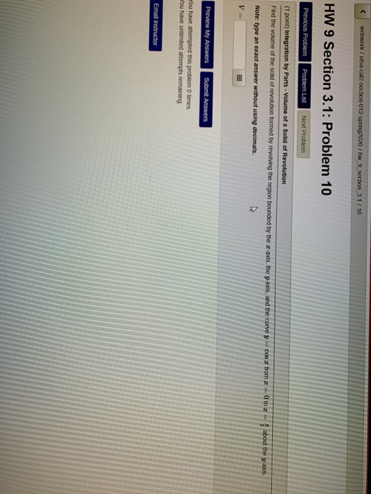 Solved webwork /utsa cal2-section-012 spring2020/ | Chegg.com