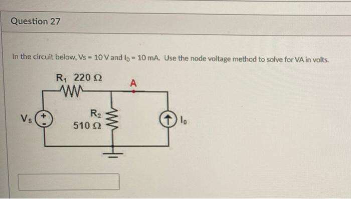 Solved In the circuit below, Vs=10 V and I0=10 mA. Use the | Chegg.com