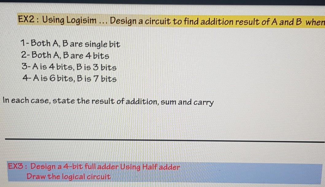 Solved Title: Half adder & Full Adder Operations • Lab | Chegg.com
