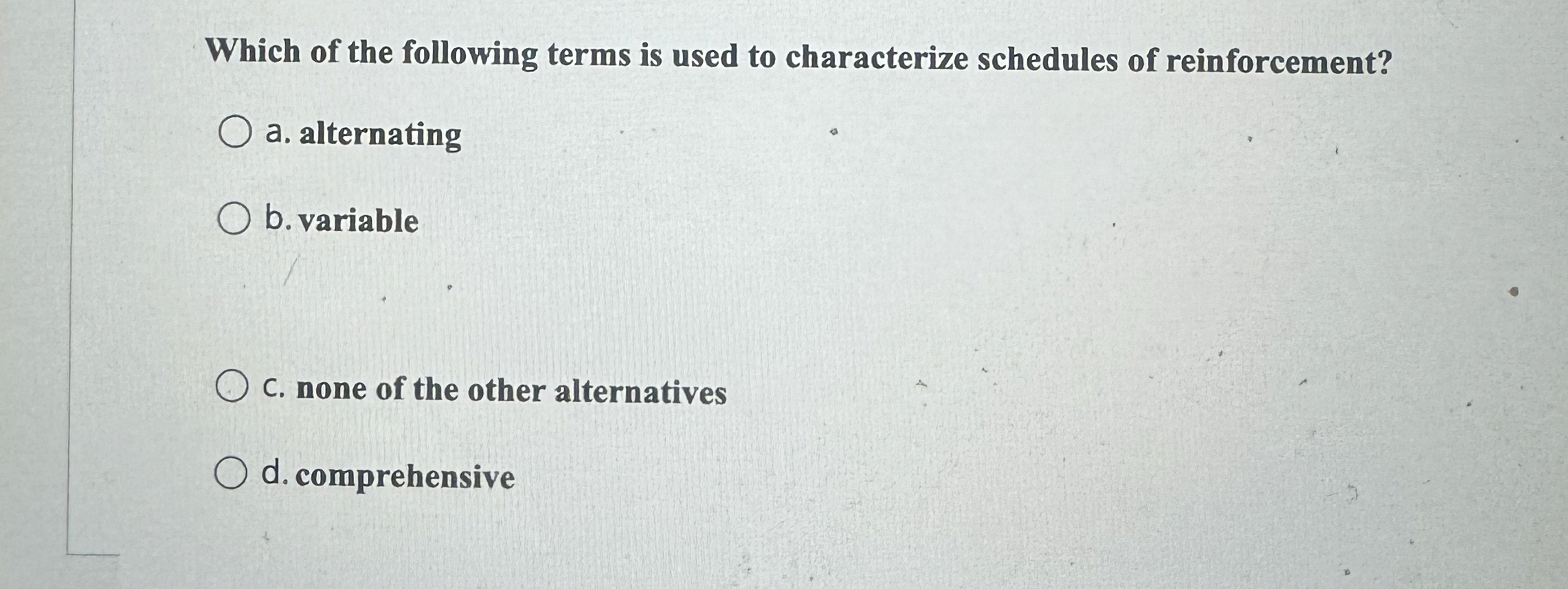 Solved Which of the following terms is used to characterize | Chegg.com
