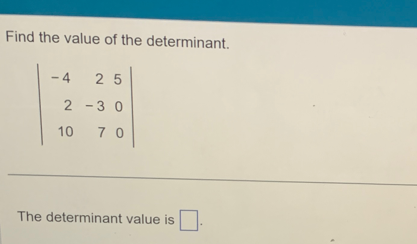Solved Find the value of the | Chegg.com
