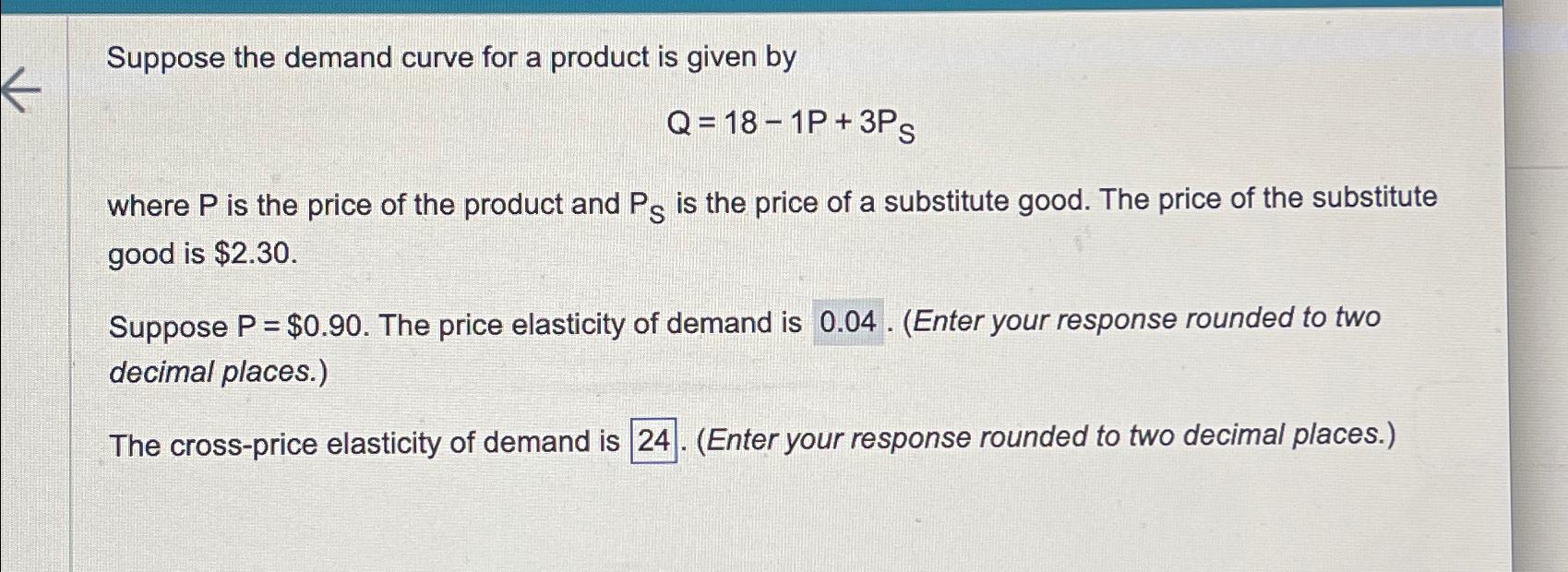 Solved Suppose the demand curve for a product is given | Chegg.com
