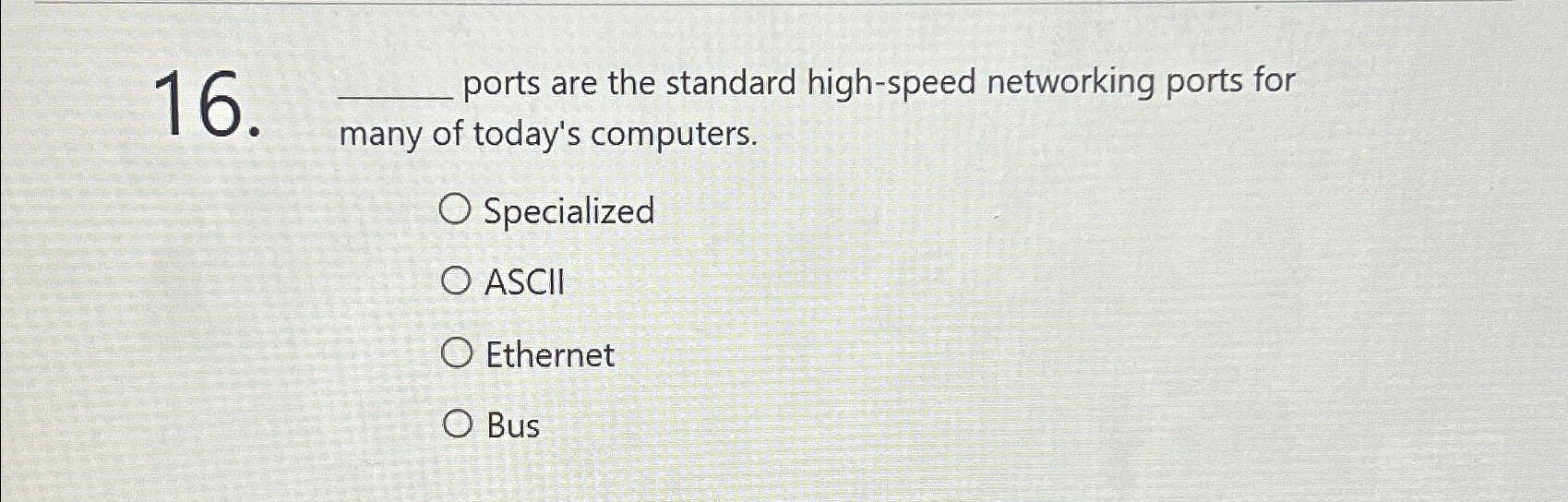 Solved ports are the standard high-speed networking ports | Chegg.com