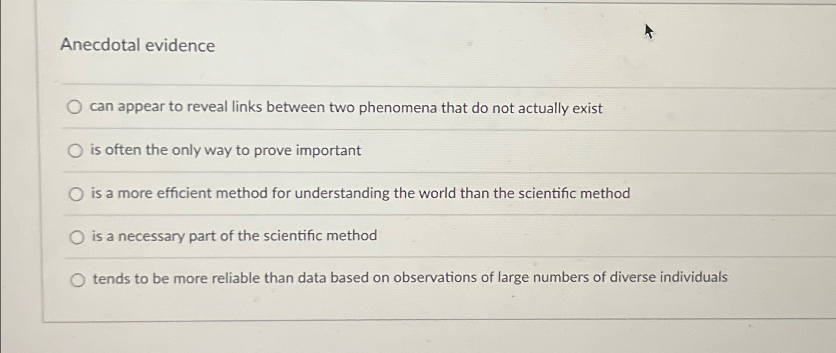 Solved Anecdotal evidencecan appear to reveal links between | Chegg.com