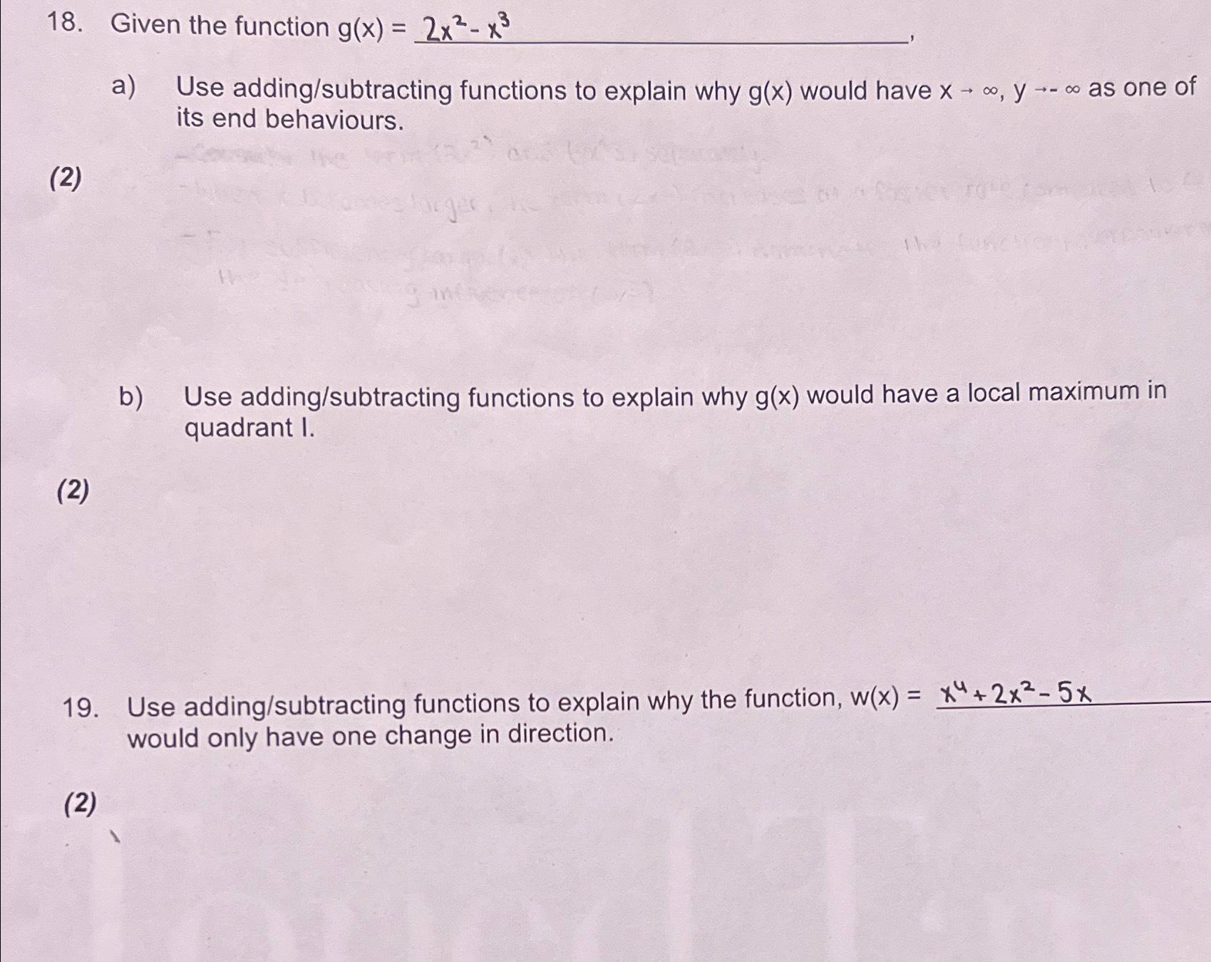 Solved Given the function g(x)=2x2-x3a) ﻿Use | Chegg.com