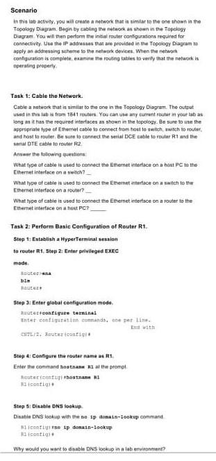 Solved Scenario in the lab activity, you will create a | Chegg.com