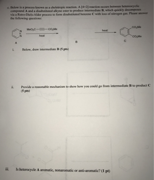 Solved c. Below is a process known as a cheletropic | Chegg.com