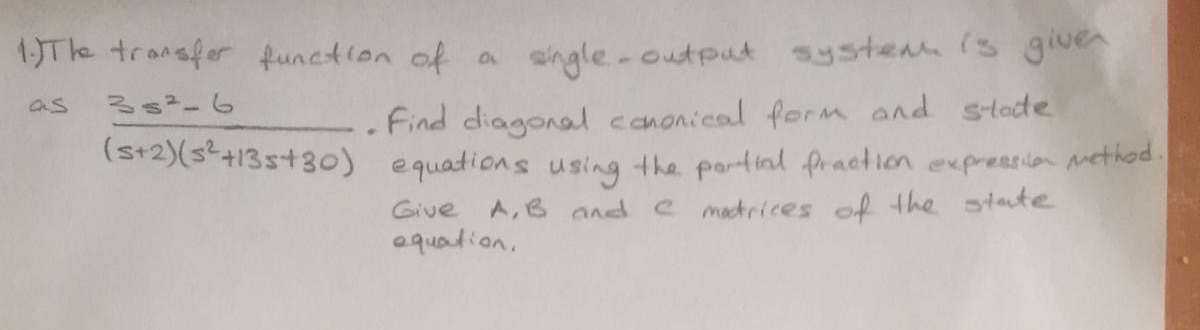 Solved 1.) ﻿The transfer function of a single-output system | Chegg.com