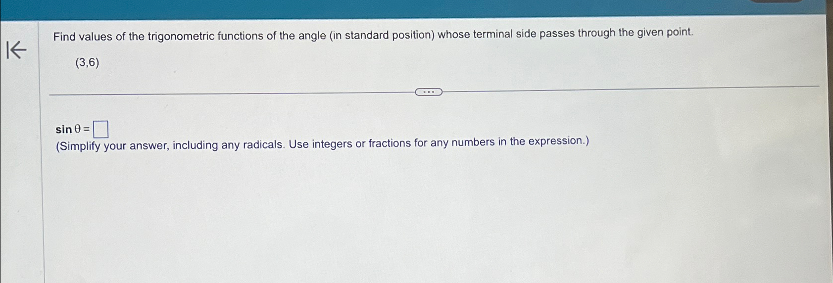 Solved Find values of the trigonometric functions of the | Chegg.com
