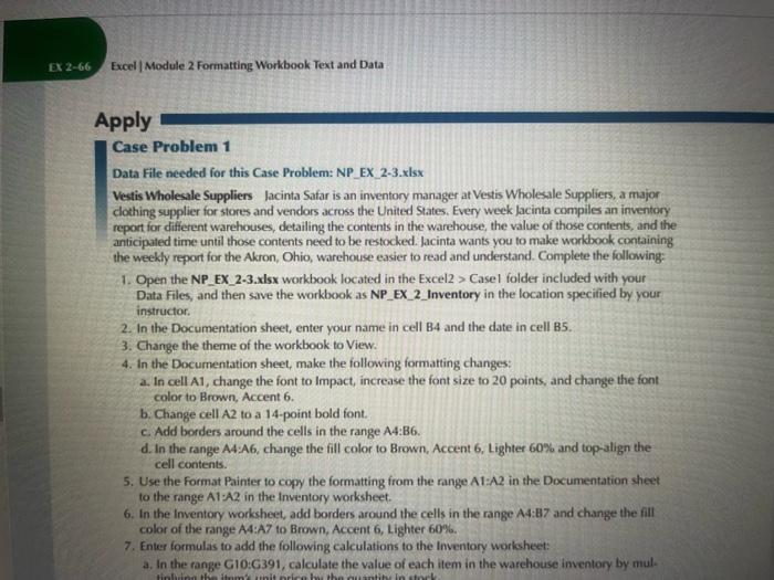 Data File needed for this Case Problem: | Chegg.com