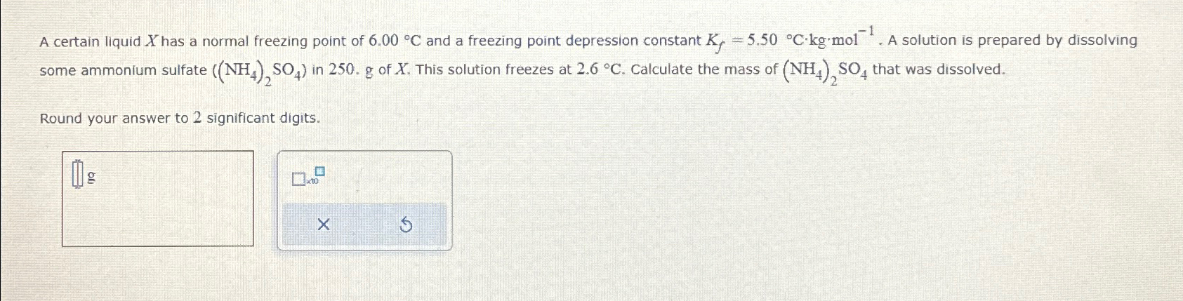 Solved A certain liquid x ﻿has a normal freezing point of | Chegg.com