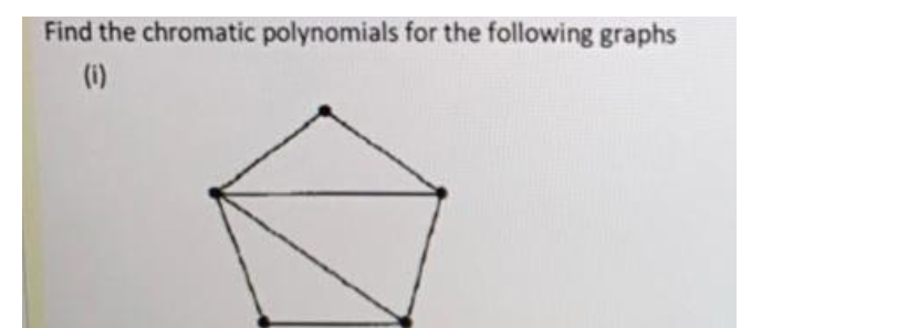 Solved Find The Chromatic Polynomials For The Following