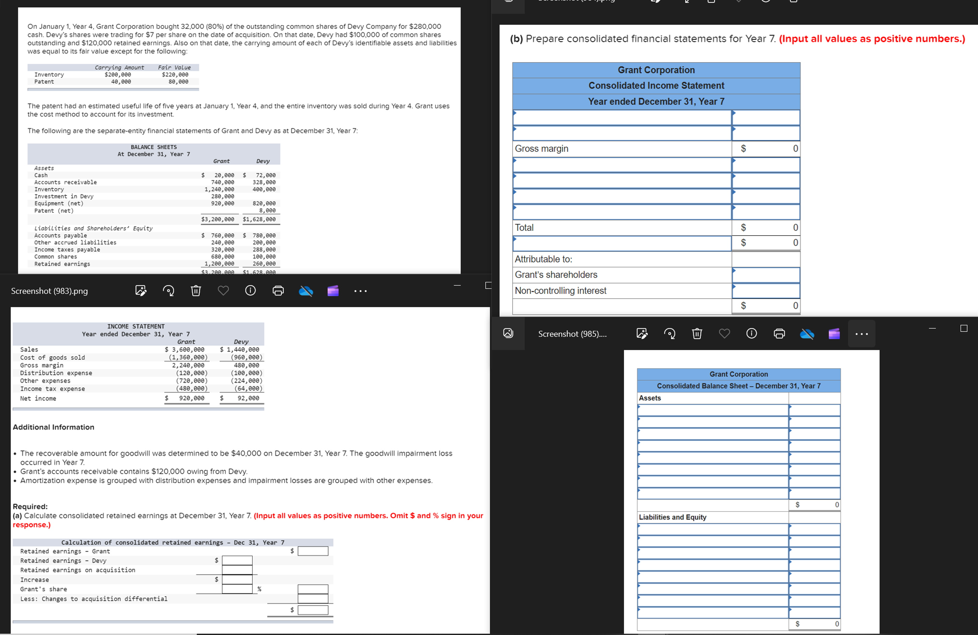 Solved Calculate consolidated retained earnings and prepare | Chegg.com