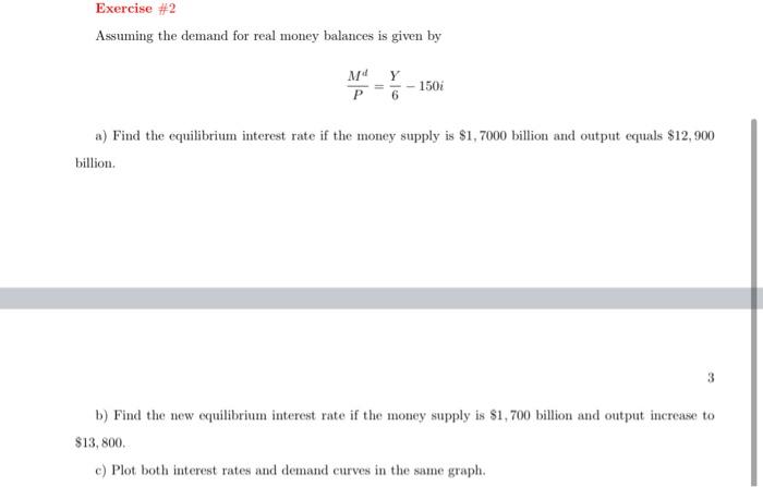 Solved Assuming the demand for real money balances is given | Chegg.com