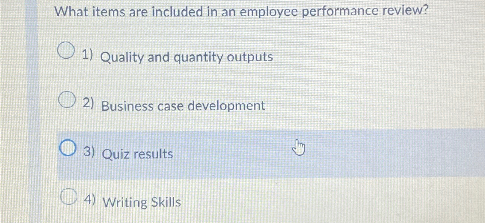 Solved What items are included in an employee performance | Chegg.com