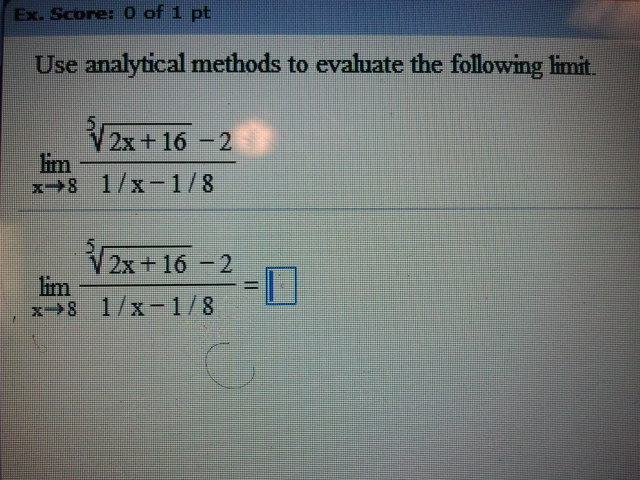 Solved Use analytical methods to evaluate the following | Chegg.com